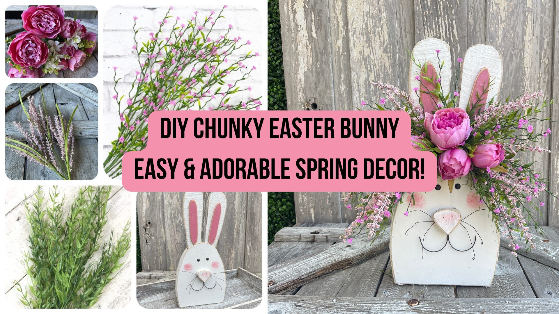 DIY Chunky Easter Bunny Shelf Sitter – Cute Spring Decor - Kelea's Florals