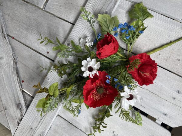 Patriotic Poppy Bush with Mixed Greenery - Kelea's Florals