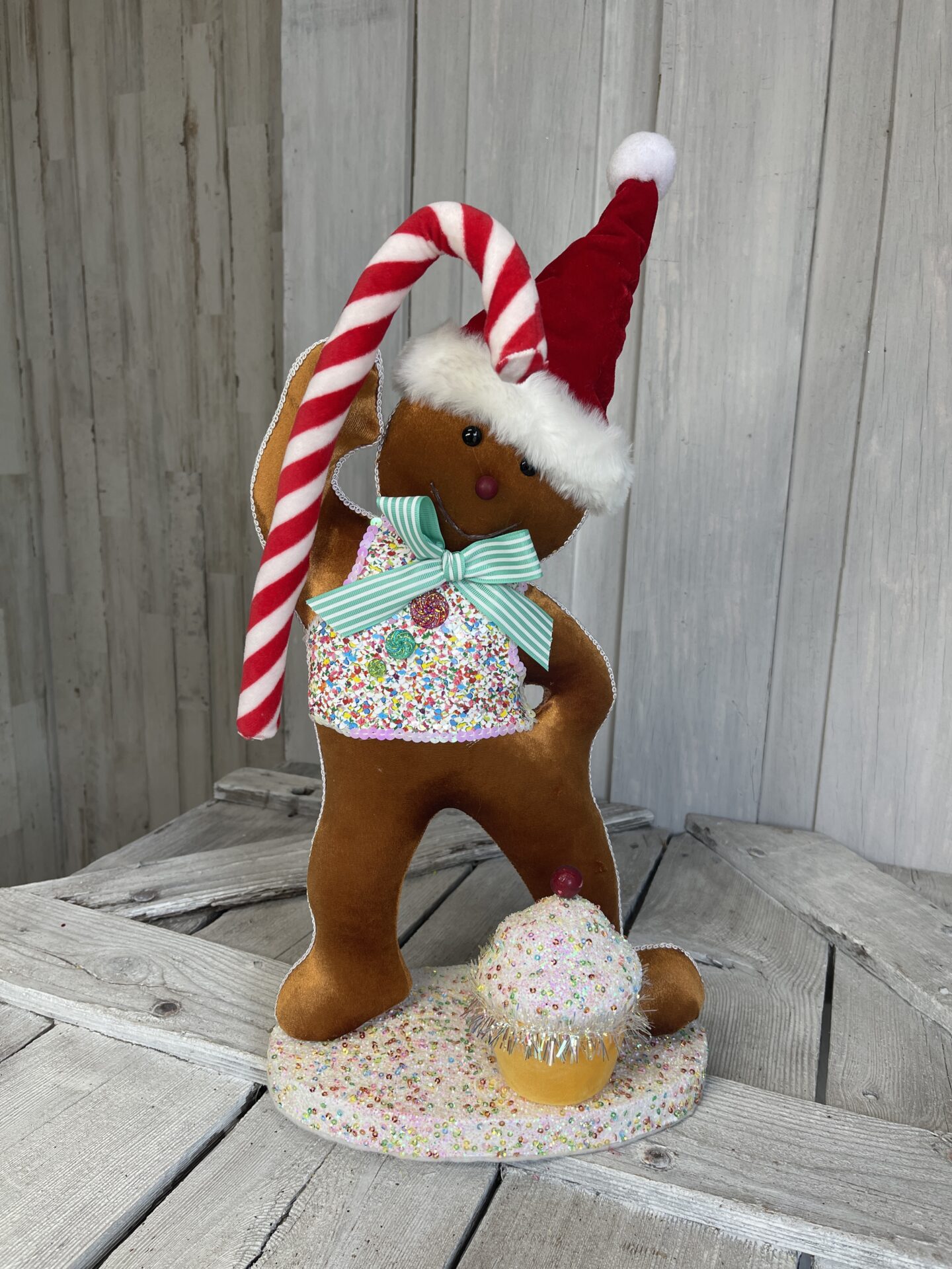 Standing Gingerbread with Candy Cane Decor - Kelea's Florals