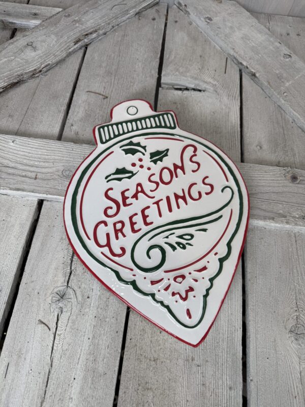 Season Greetings Metal Ornament Sign - Kelea's Florals