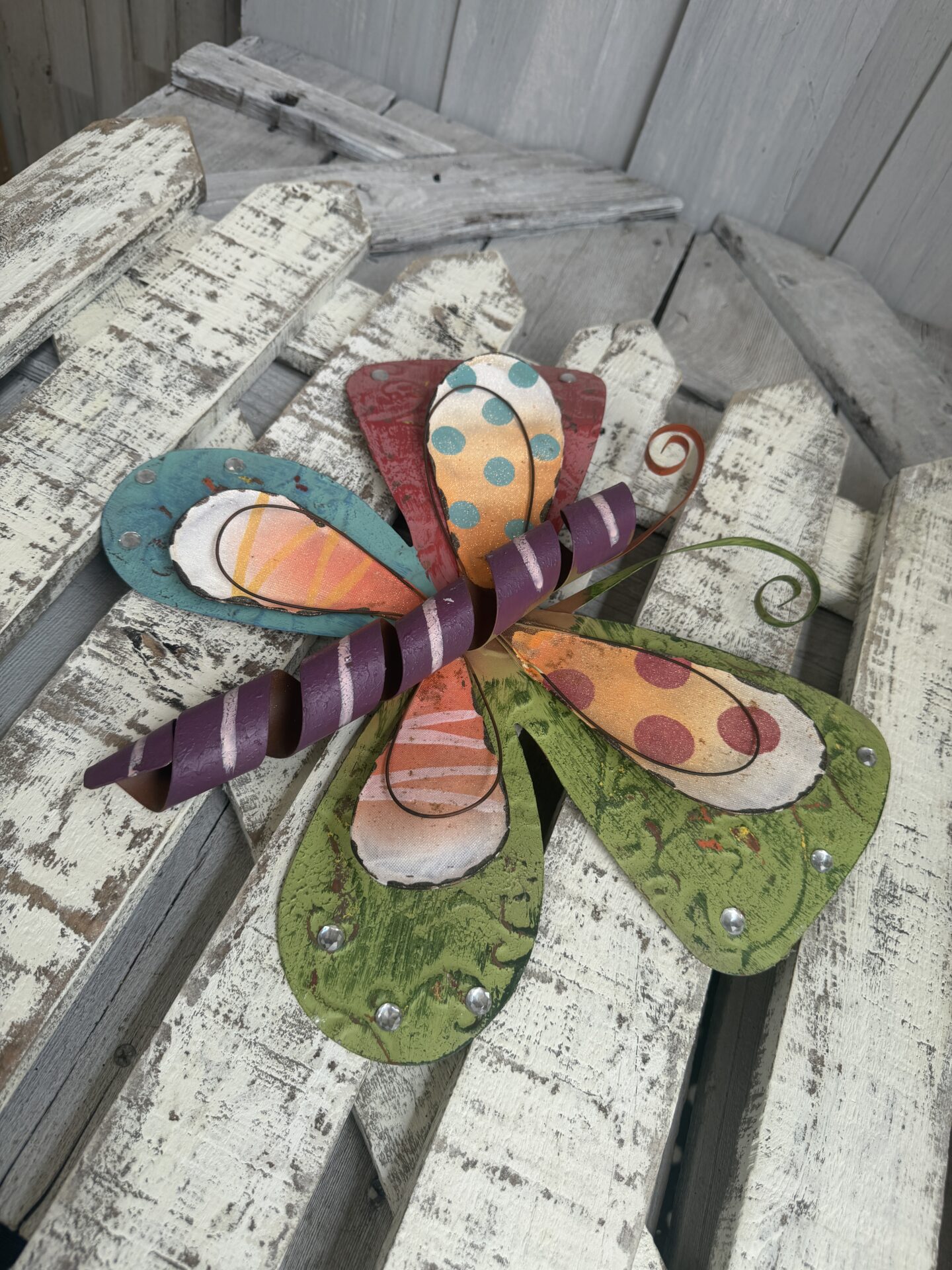 Glitter Polka Dot Metal Butterfly - Kelea's Florals